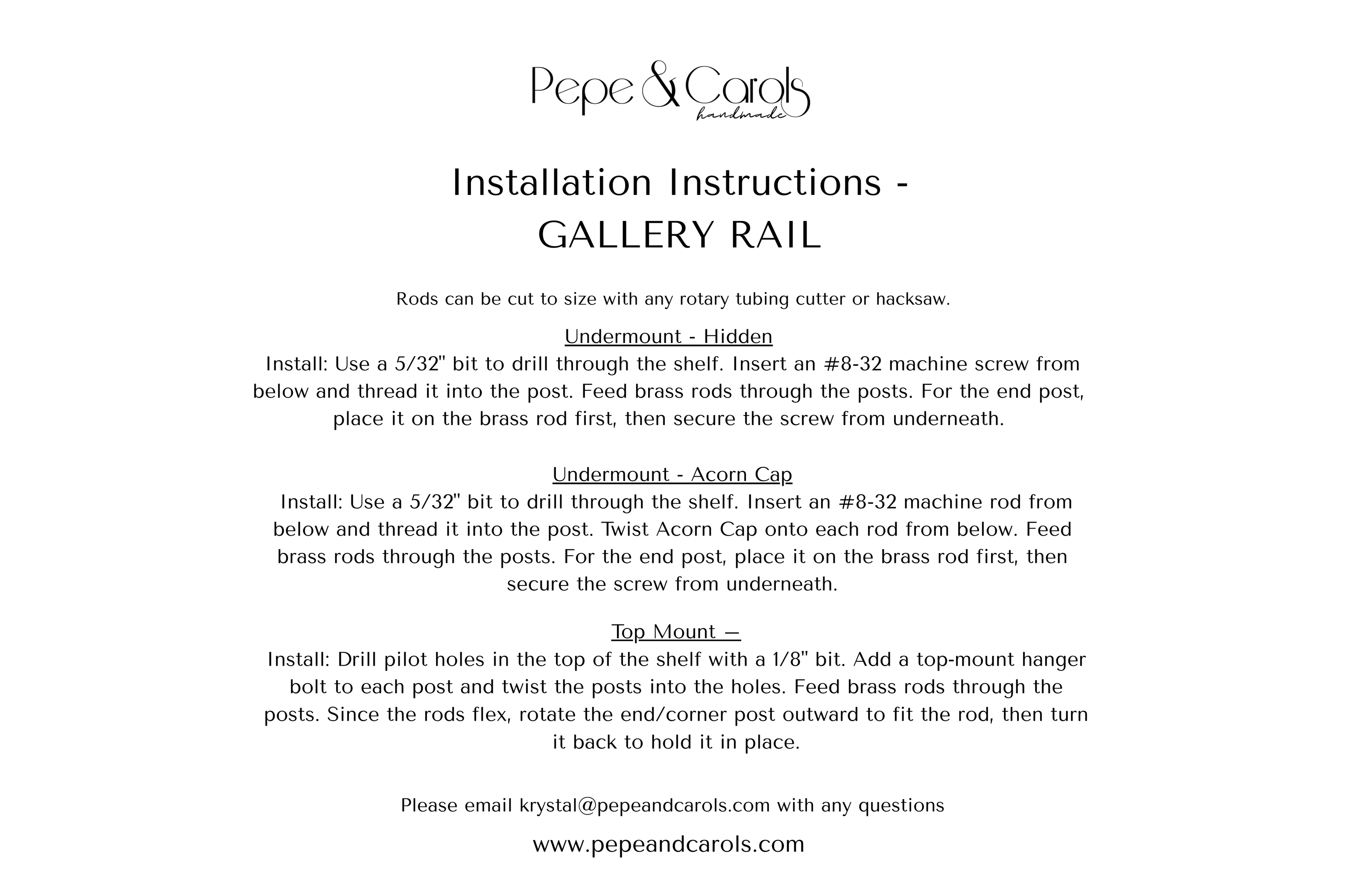 Traditional Brass Gallery Shelf Rail– Pepe & Carols